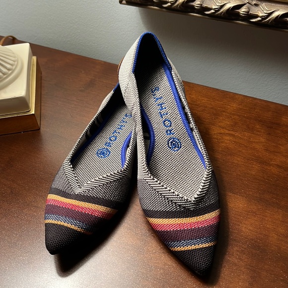 Rothy's | Shoes | Rothys Multi Color Striped Pointy Flats | Poshmark